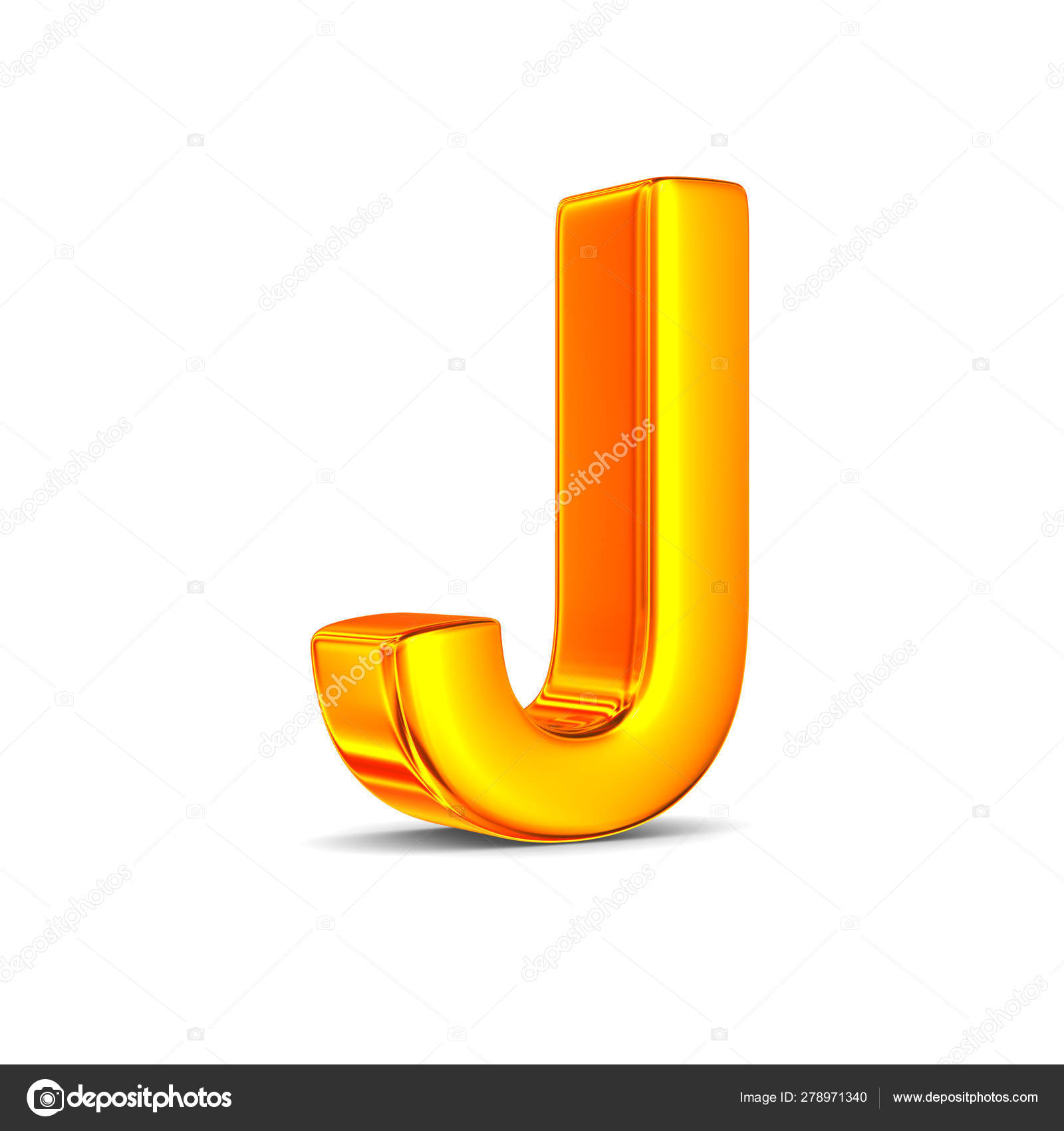 Character J on white background. Isolated 3D illustration — Stock Photo ...