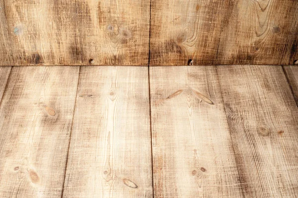 Dark plank wood floor and wall texture perspective background. Stock ...