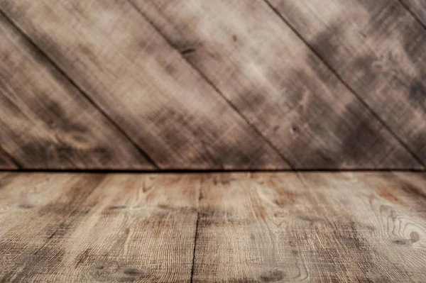 Dark plank wood floor and wall texture perspective background. Stock ...