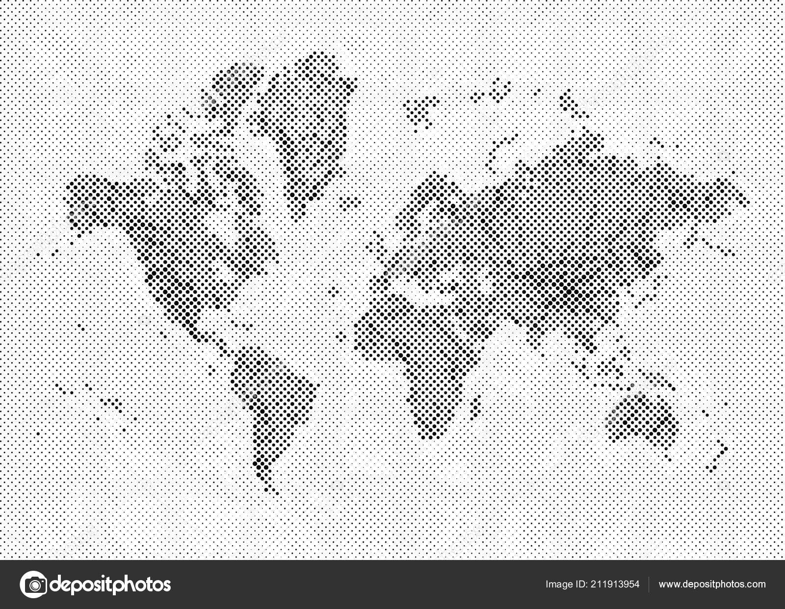 World Map Halftone Print Effect Stock Vector Image by ©Heizel #211913954