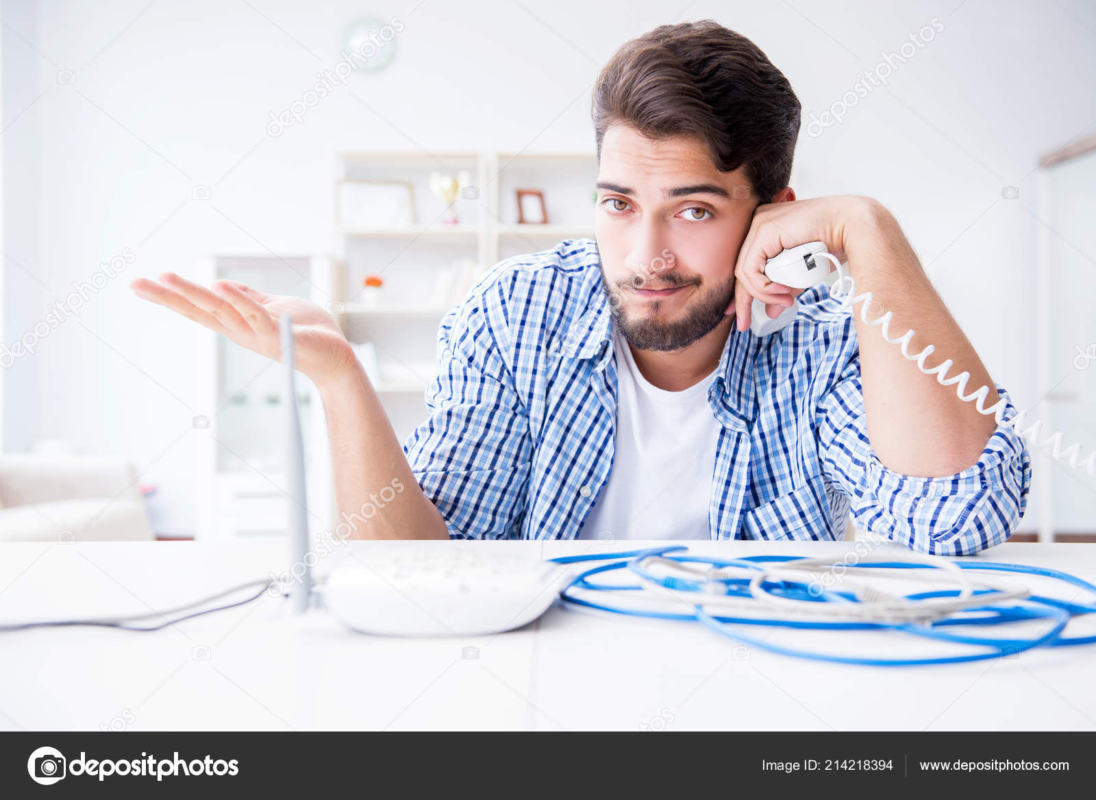 Frustrated young man due to weak internet reception Stock Photo by ...