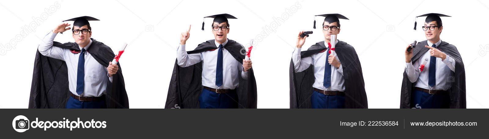 Student graduate isolated on white background — Stock Photo © Elnur ...