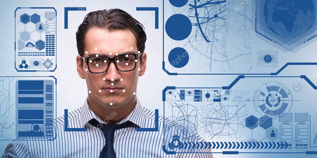 Concepto de software y hardware de reconocimiento facial 2023