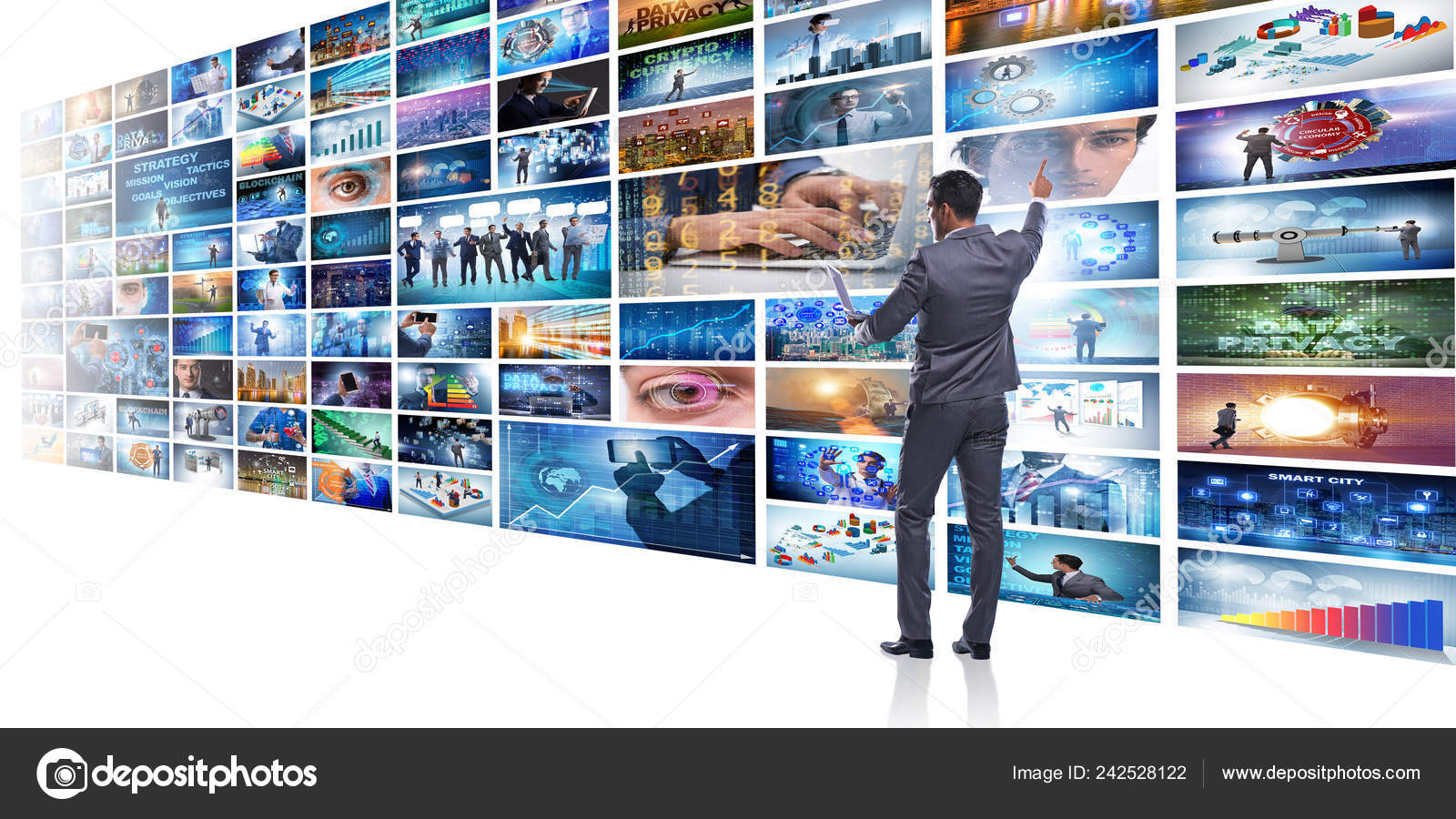Concept of streaming video with businessman — Stock Photo © Elnur ...