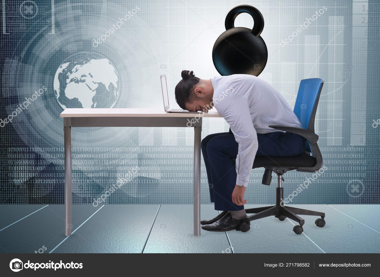 Employee with burden of work — Stock Photo © Elnur_ #271798582