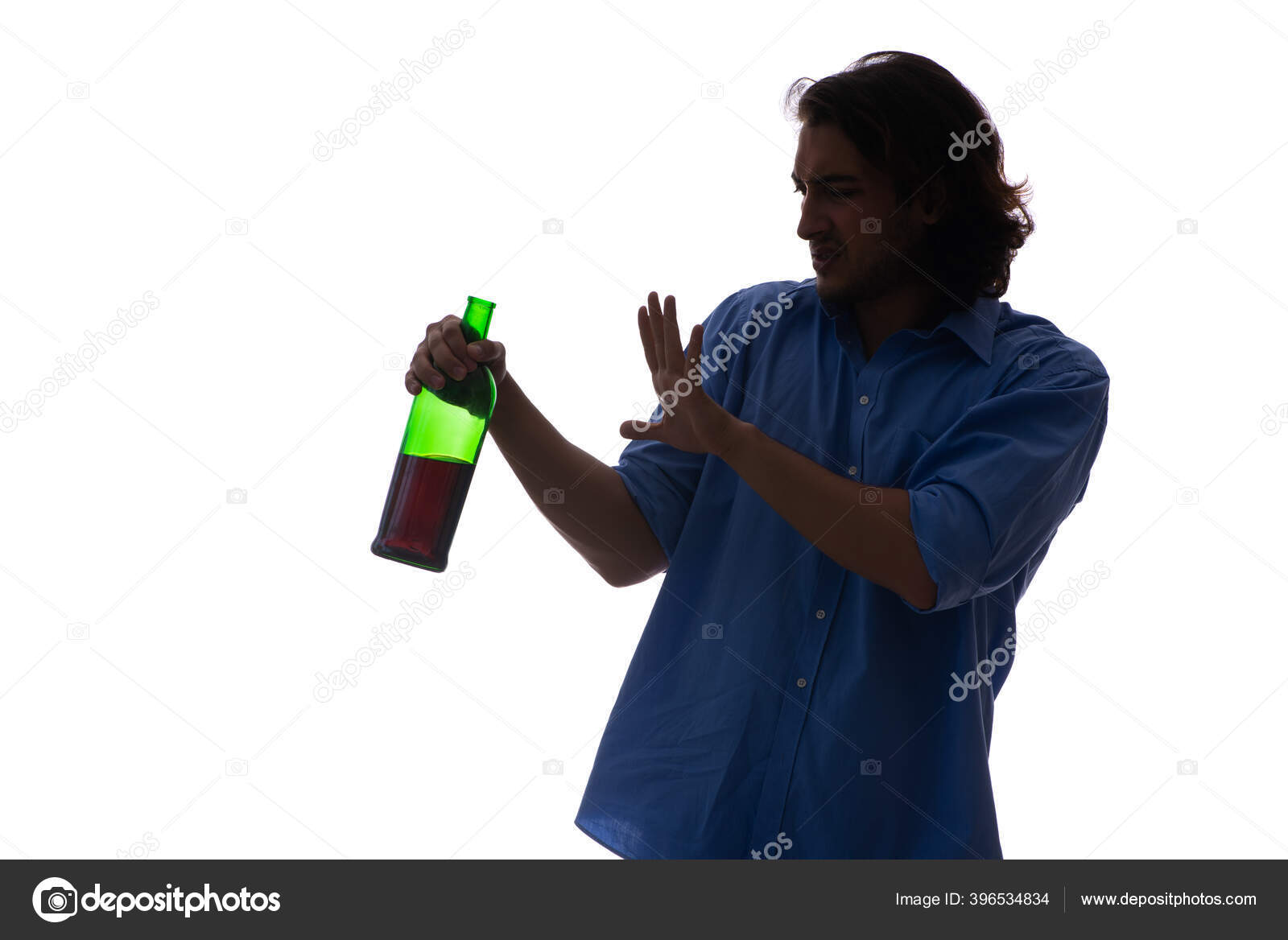 Young man suffering from alcoholism — Stock Photo © Elnur_ #396534834