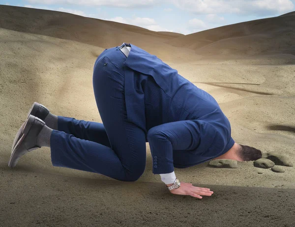 Person Head In Sand
