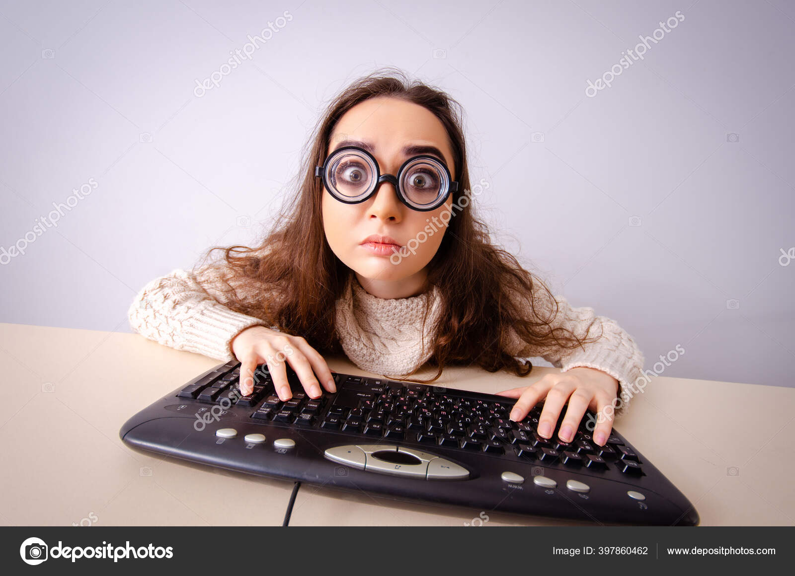 Computer Girl Nerd