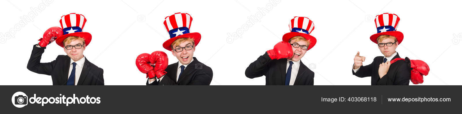 Man wearing hat with american symbols — Stock Photo © Elnur_ #403068118
