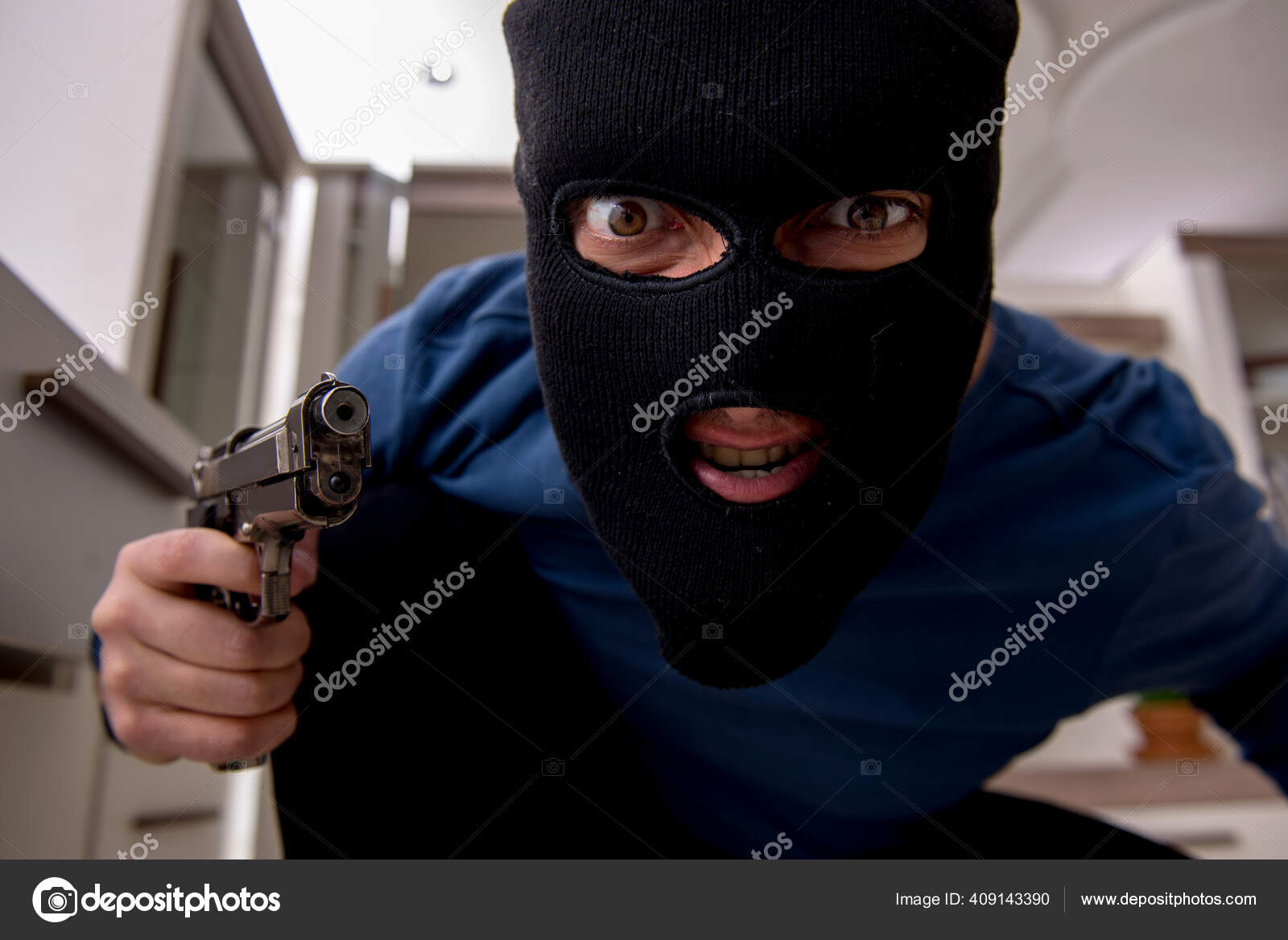 Male robber stealing valuable things from the house — Stock Photo ...