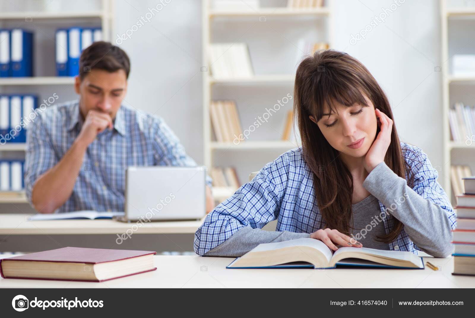 Students sitting and studying in classroom college Stock Photo by ...