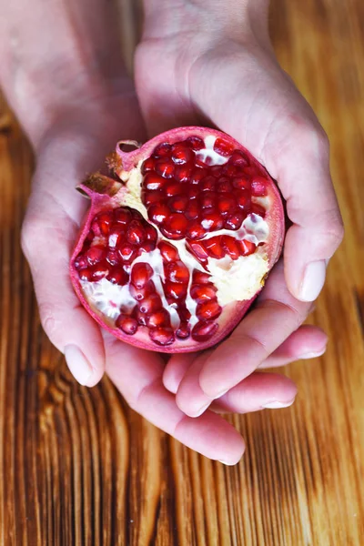 Fresh Pomegranate Hands — Free Stock Photo © FineShine #315830978