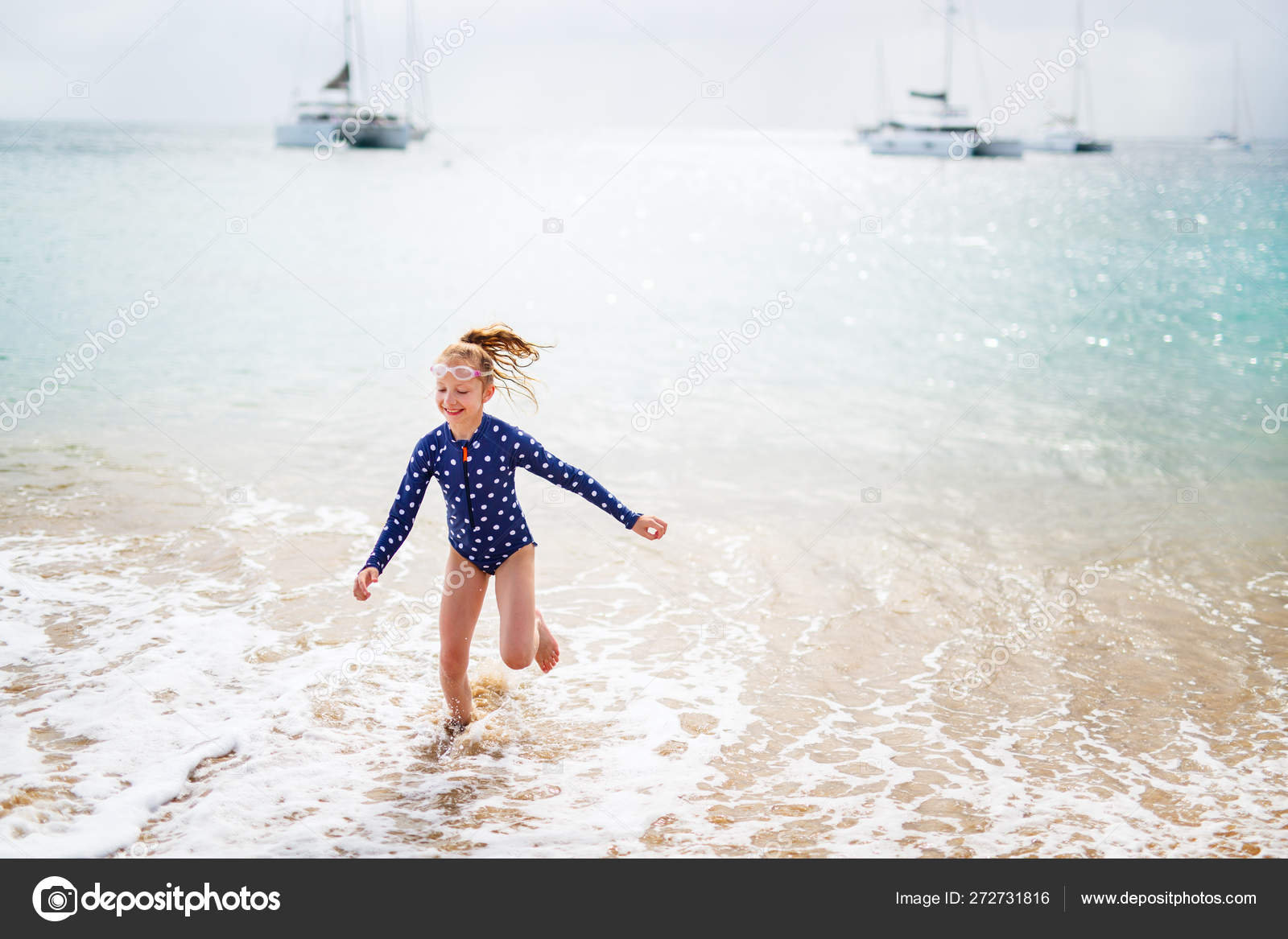 Adorable Girl Beach Summer Vacation Stock Photo by ©shalamov 272731816
