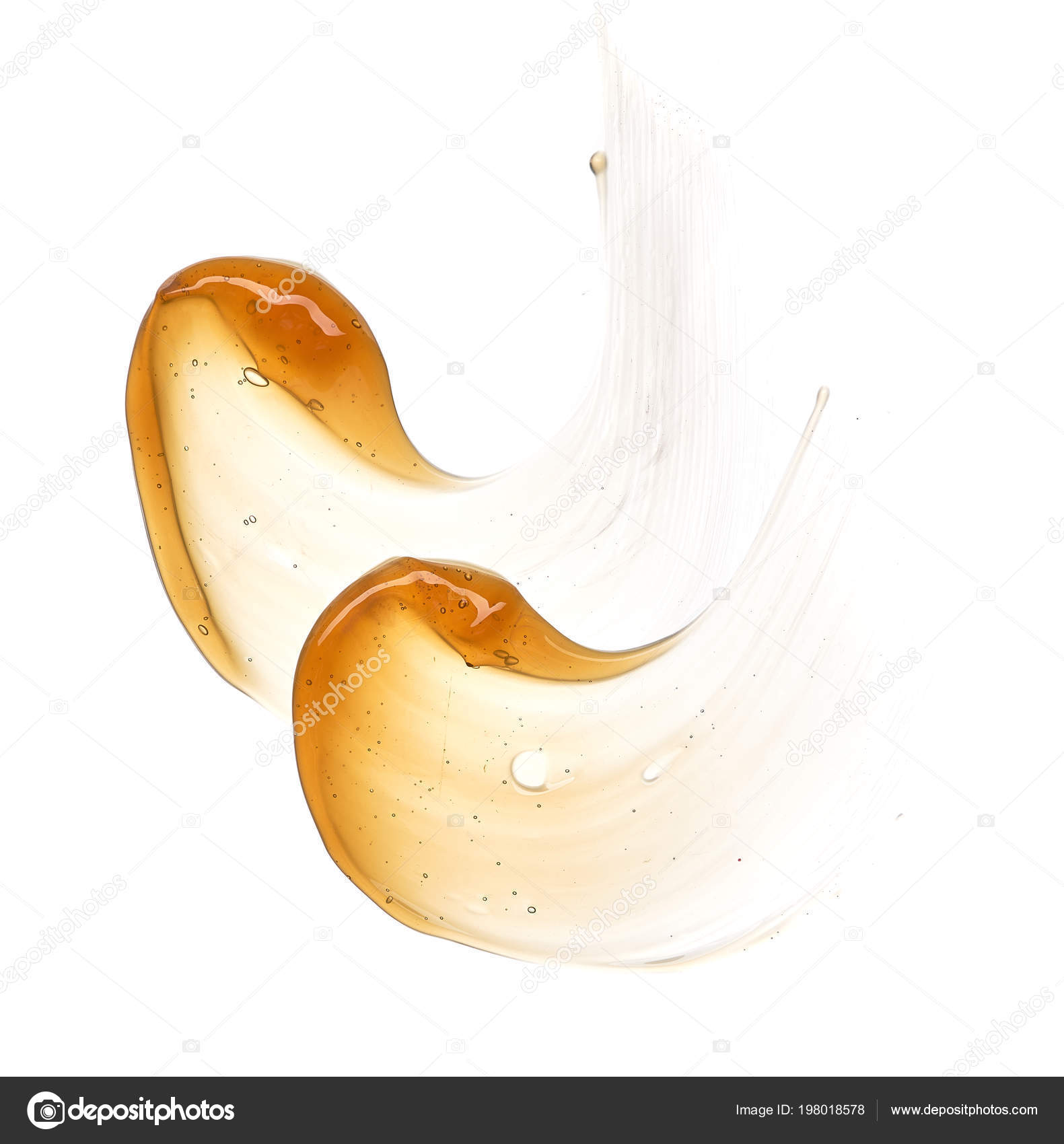 Transparent Yellow Smear Face Cream Golden Honey Isolated White ...