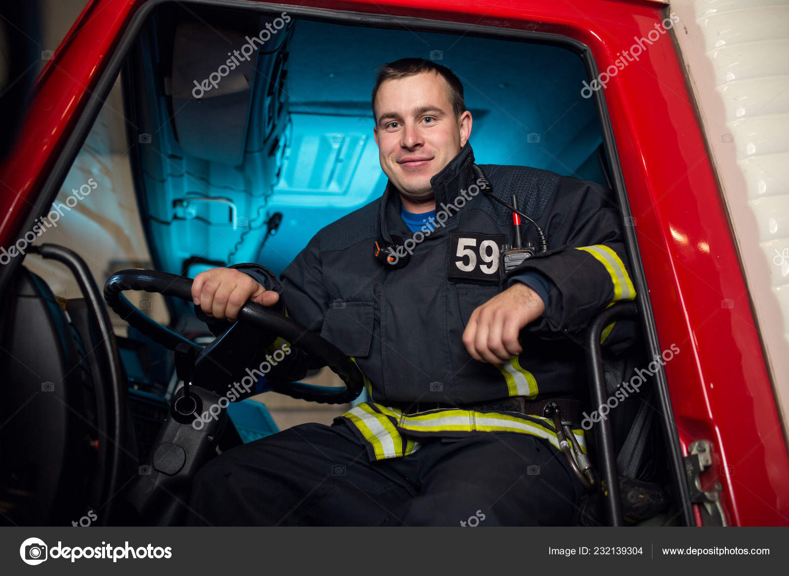 Inside Fire Truck Cab
