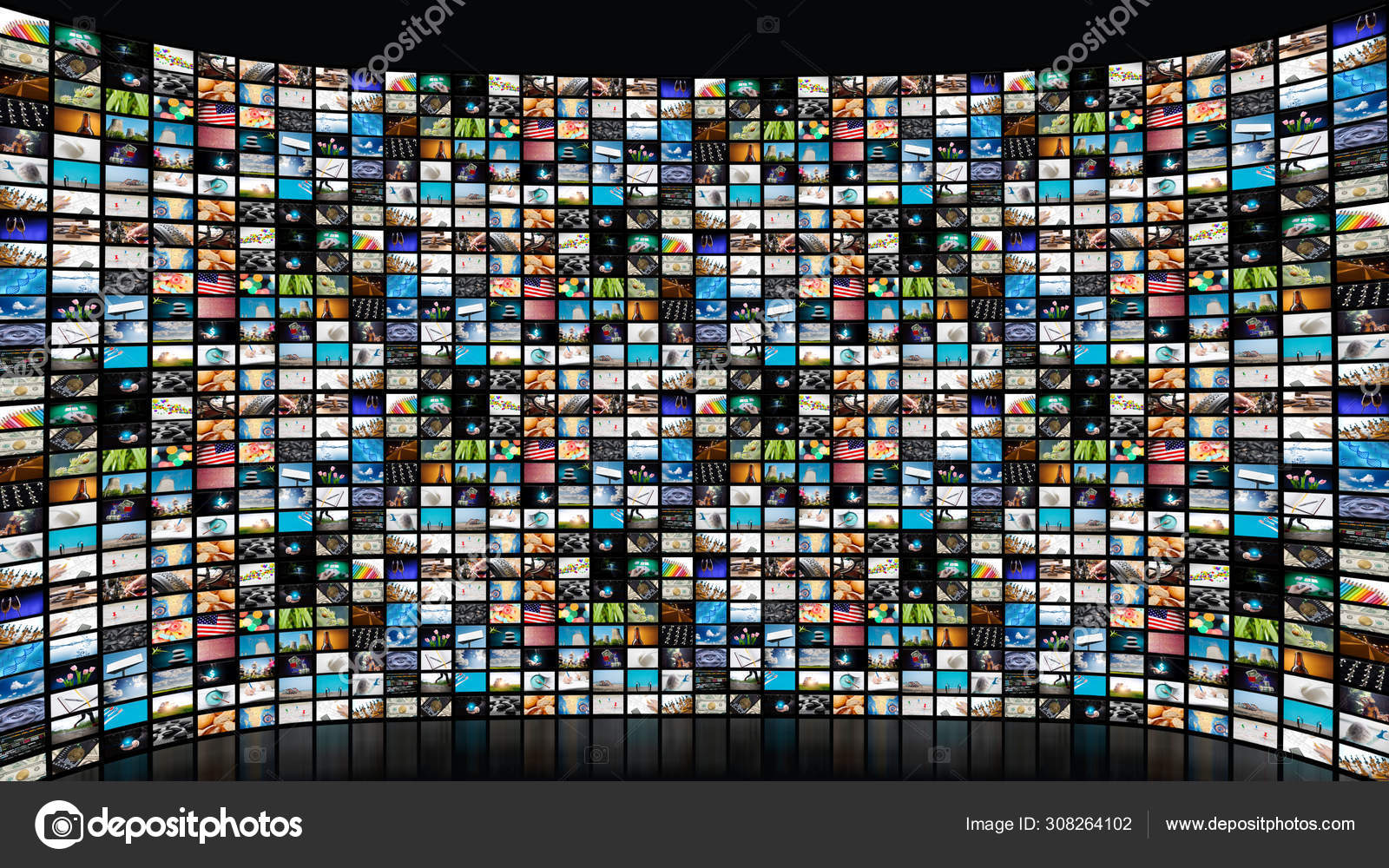 Large interactive TV with many smart channels. — Stock Photo © logoff ...