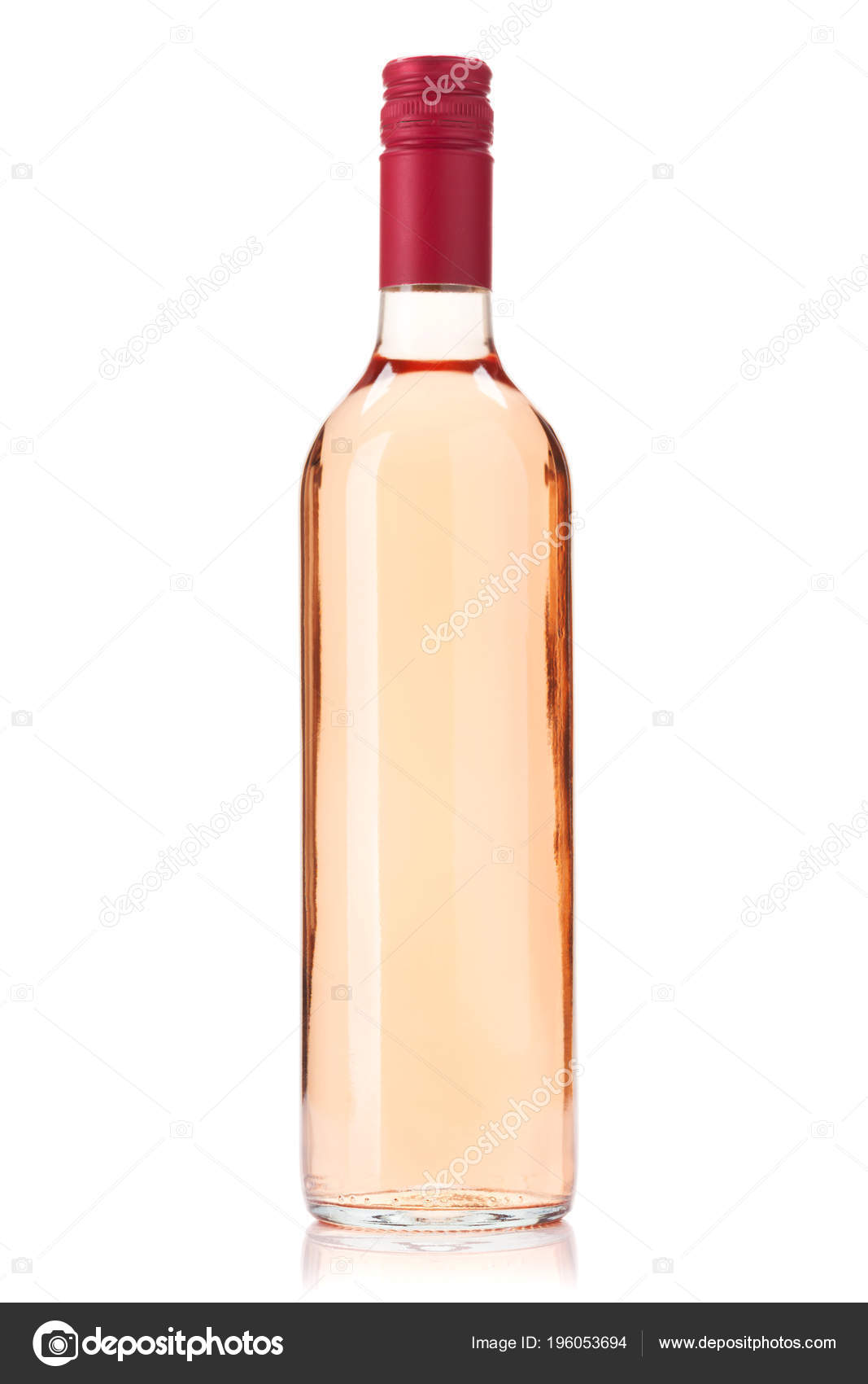 Botella Vino Rosa Aislada Sobre Fondo Blanco: fotografía de stock ...