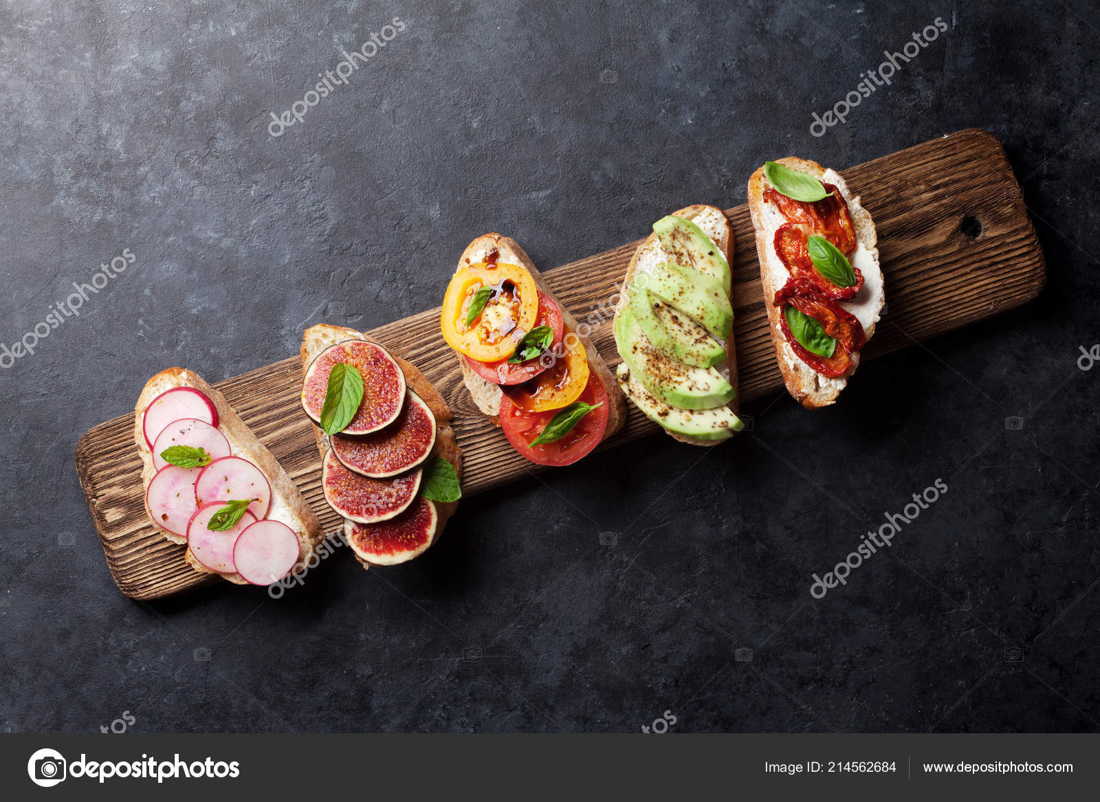 Brushetta Traditional Spanish Tapas Appetizers Italian Antipasti Snacks ...