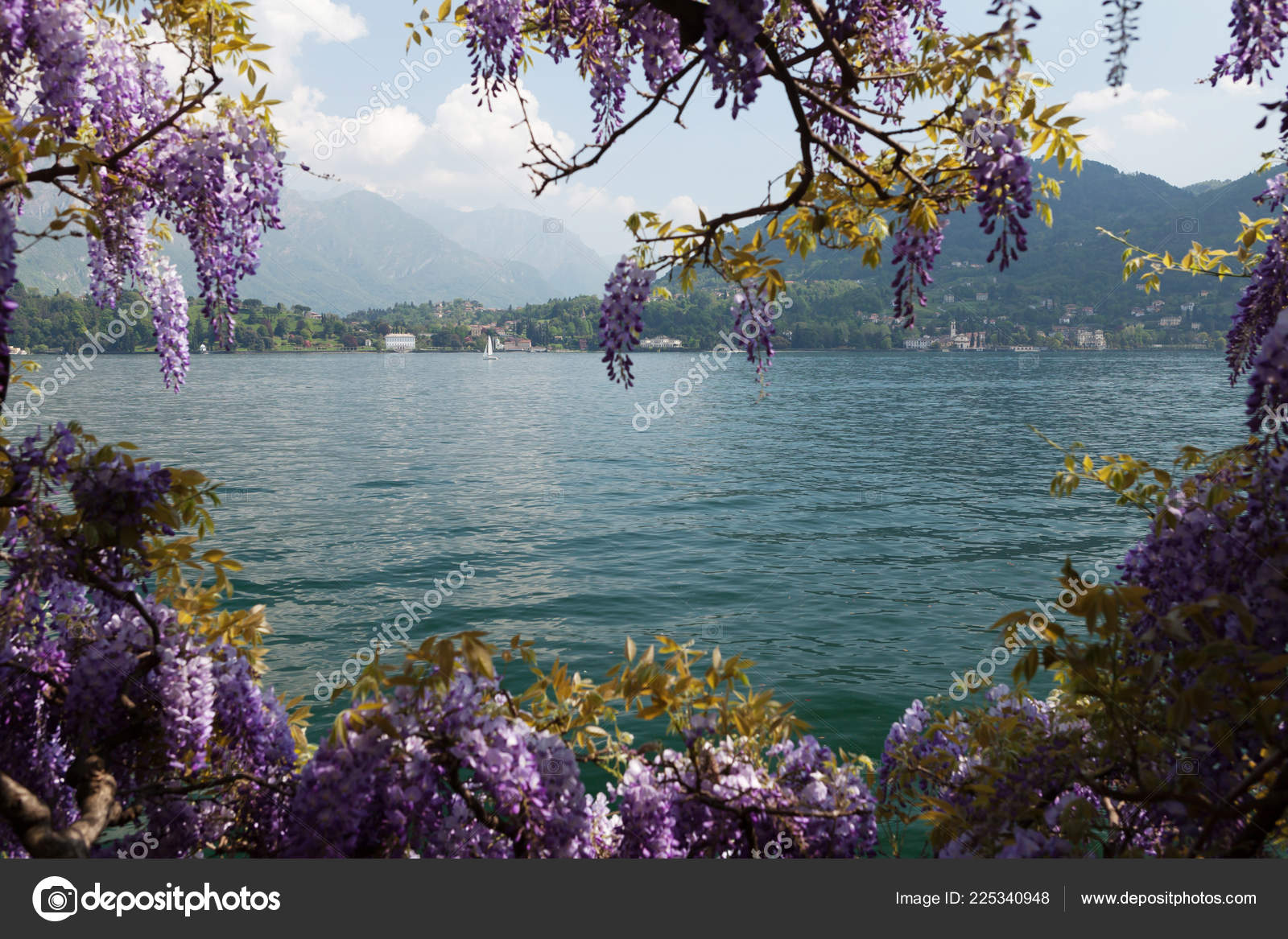Sunny Lake Como Landscape Lombardy Region Italy Europe ⬇ Stock Photo ...