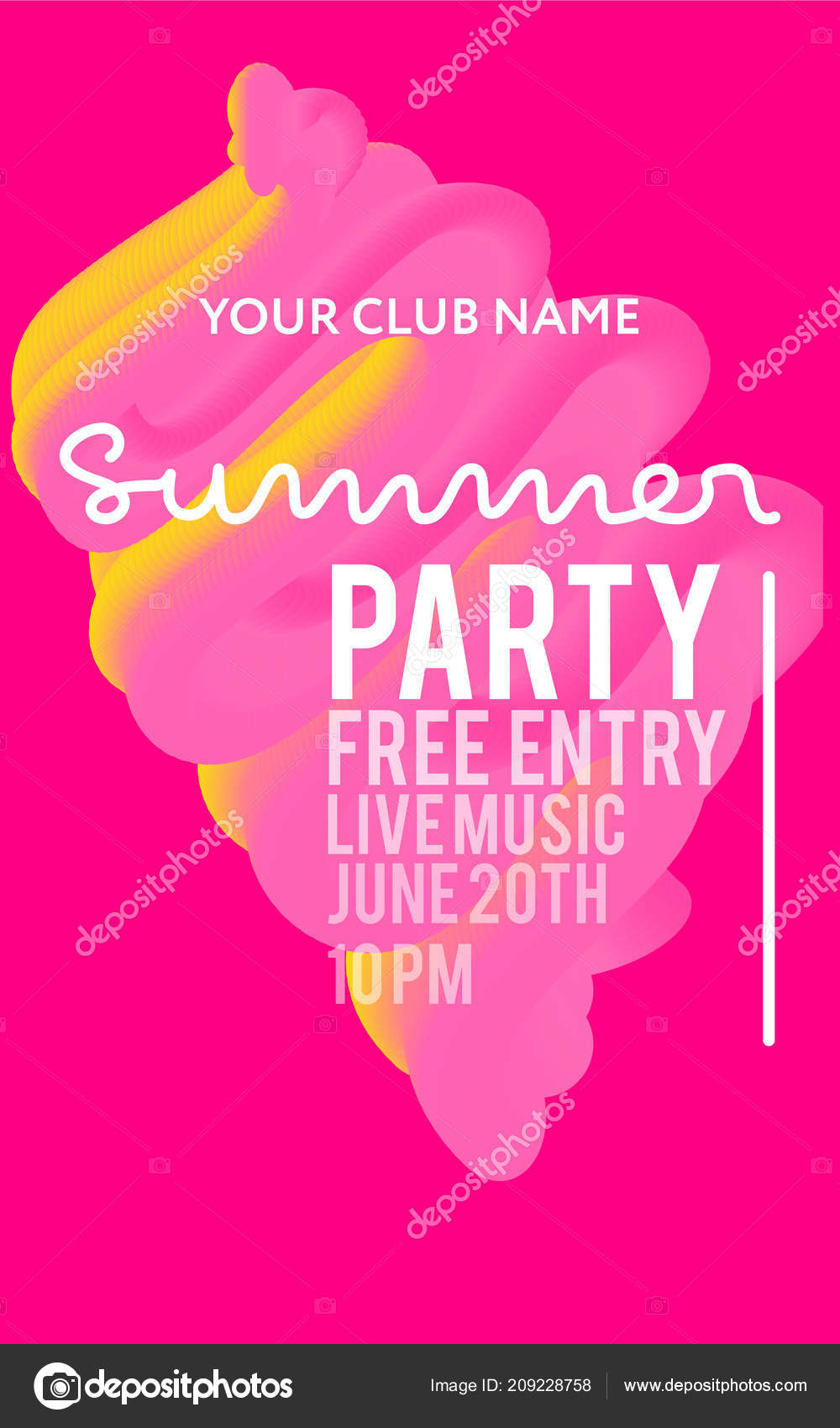 Night Party Banner Template Art Event Promotion Glowing Fiber Effect ...