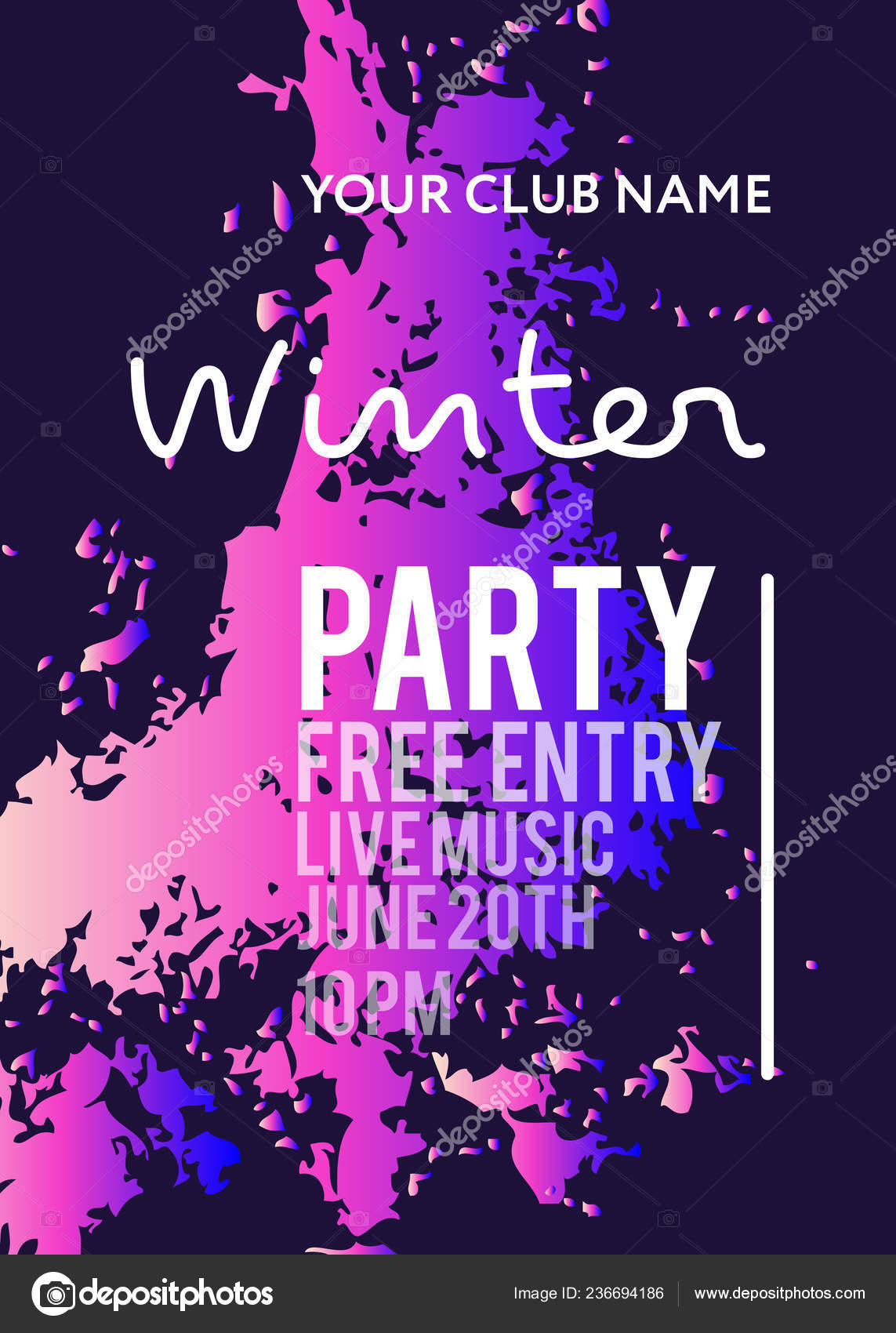 Night Party Banner Template Art Event Promotion Groung Gradient Effect ...