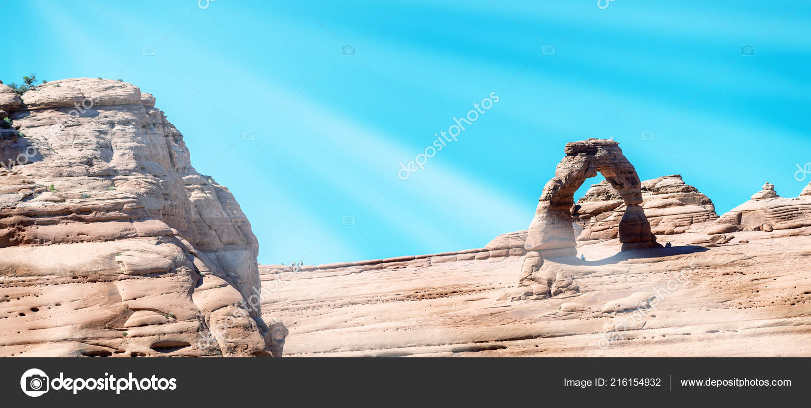 Delicate Arch Summer Sky Arches National Park Usa — Stock Photo ...