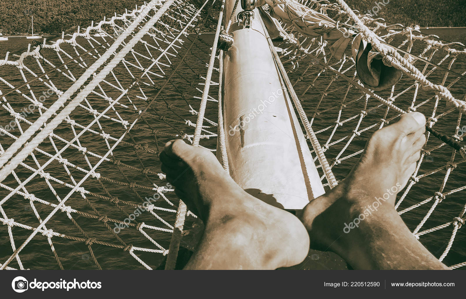 Relaxing Beautiful Cruise Ship Holiday Travel Concept View Feet Island ...