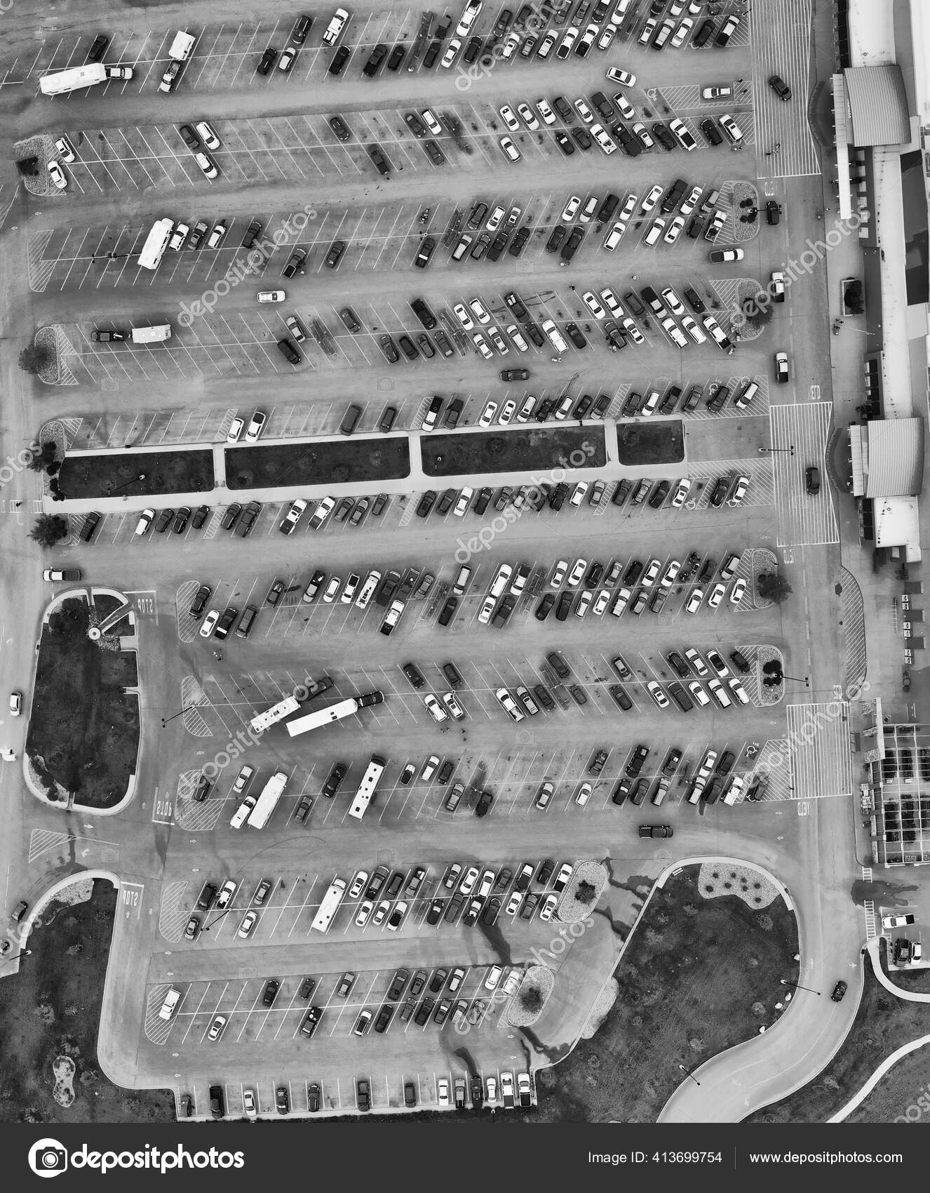 Crowded Mall Parking Lot