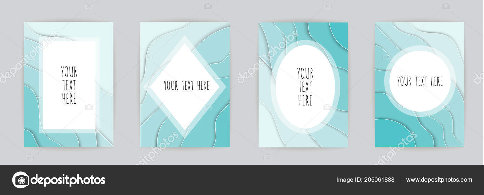 3D blue papercut layers vector background design. Paper cut style ...