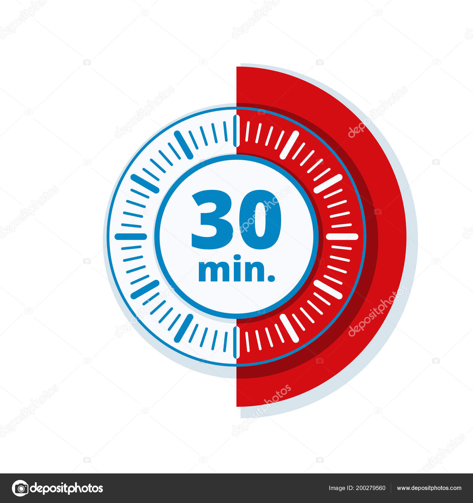 Minutes Timer Icon Isolated White Background Vector Illustration Stock ...