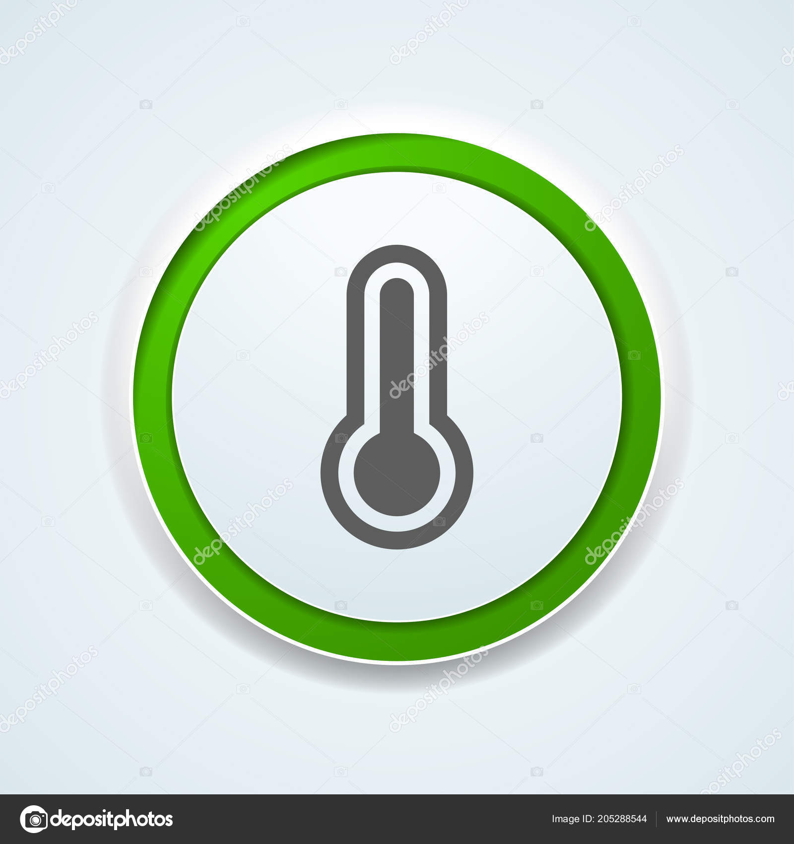 Temperature Button Green Circle White Background Stock Vector by ©Yuriy ...