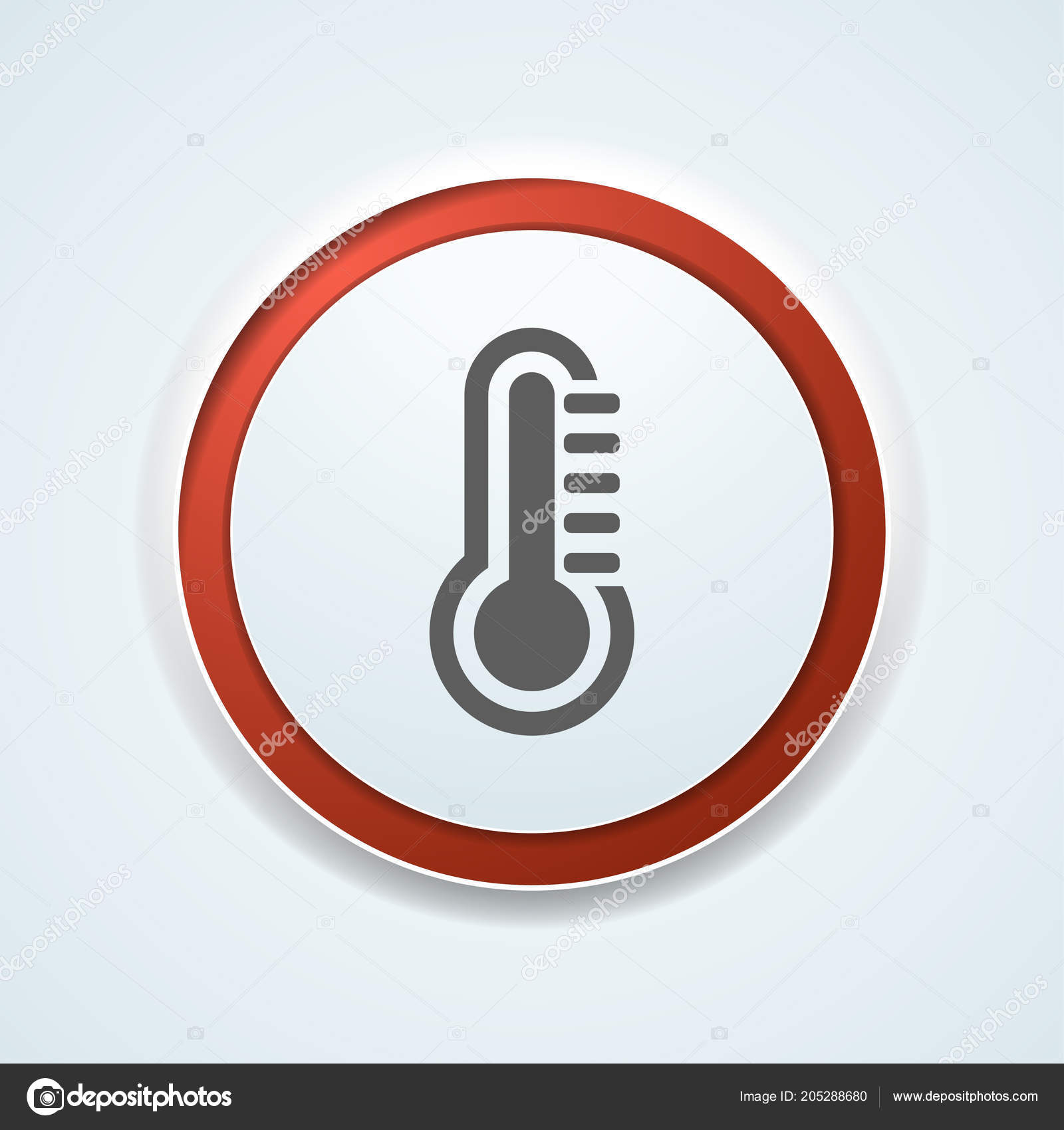 Temperature Button Red Circle White Background Stock Vector by ©Yuriy ...