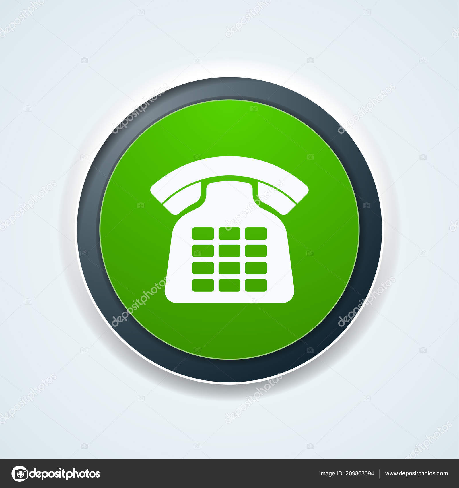 Old Phone Buttons Receiver Icon Vector Illustration Stock Vector by ...