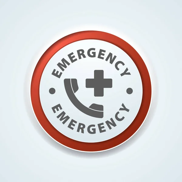 Emergency Button Isolated White Background Vector Illustration Stock ...