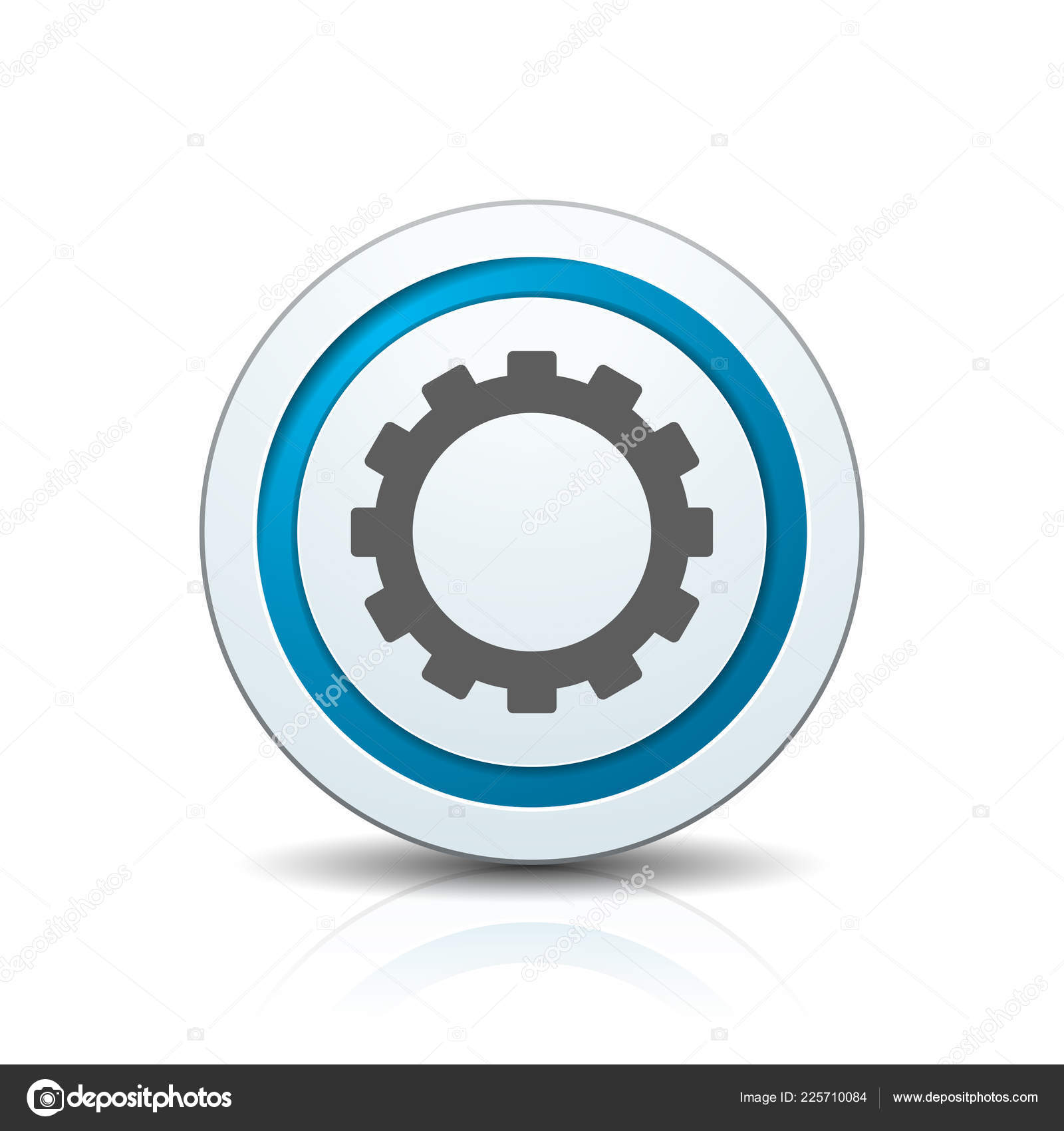 Gear Icon Circle Isolated White Background Stock Vector by ©Yuriy ...