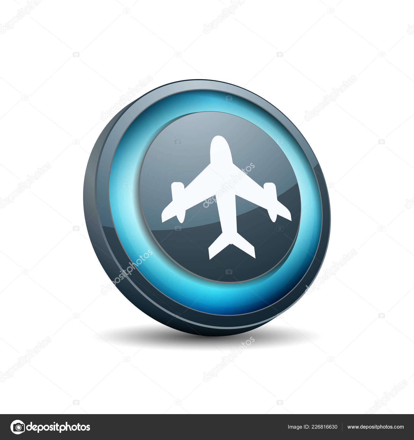 Internet Button Airplane Sign White Background Stock Vector by ©Yuriy ...