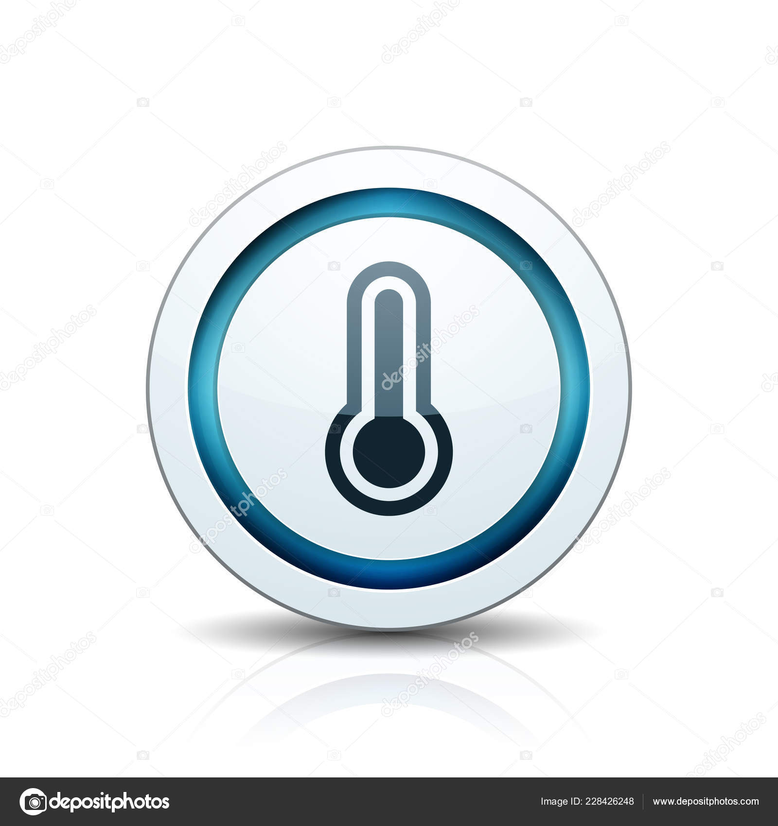 Temperature Button Red Circle White Background Stock Vector Image by ...