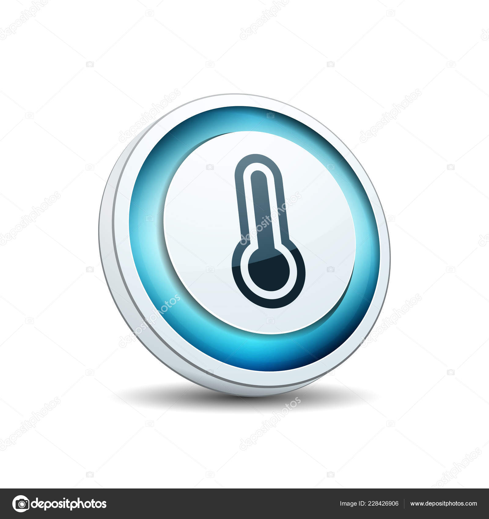 Botón Temperatura Círculo Rojo Sobre Fondo Blanco Vector de stock ...