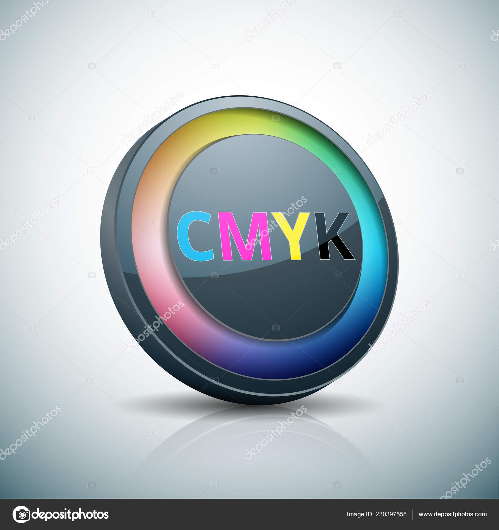 Cmyk Button Light Background Vector Illustration Stock Vector Image by ...