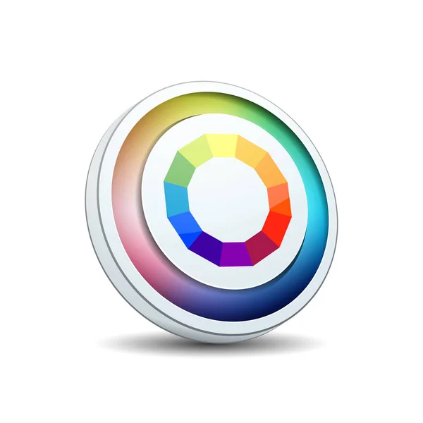 Color wheel button Stock Vector by ©Yuriy_Vlasenko 113949142