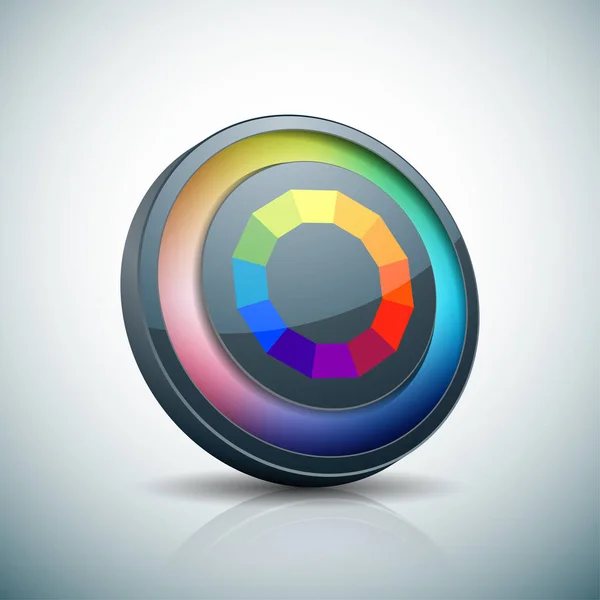 Color wheel button Stock Vector by ©Yuriy_Vlasenko 113949142