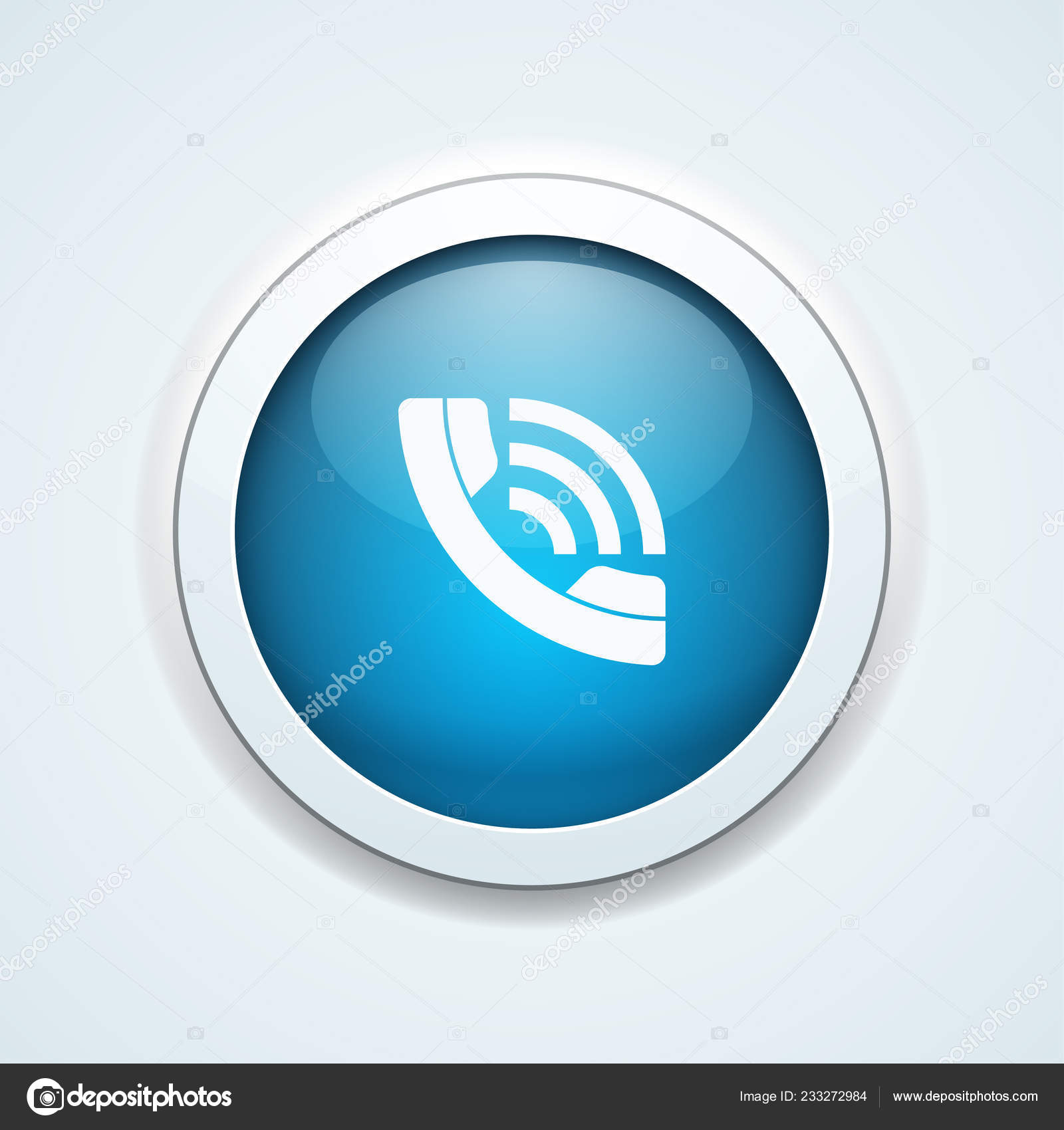 Handset Sign Button Isolated White Background Vector Illustration Stock ...