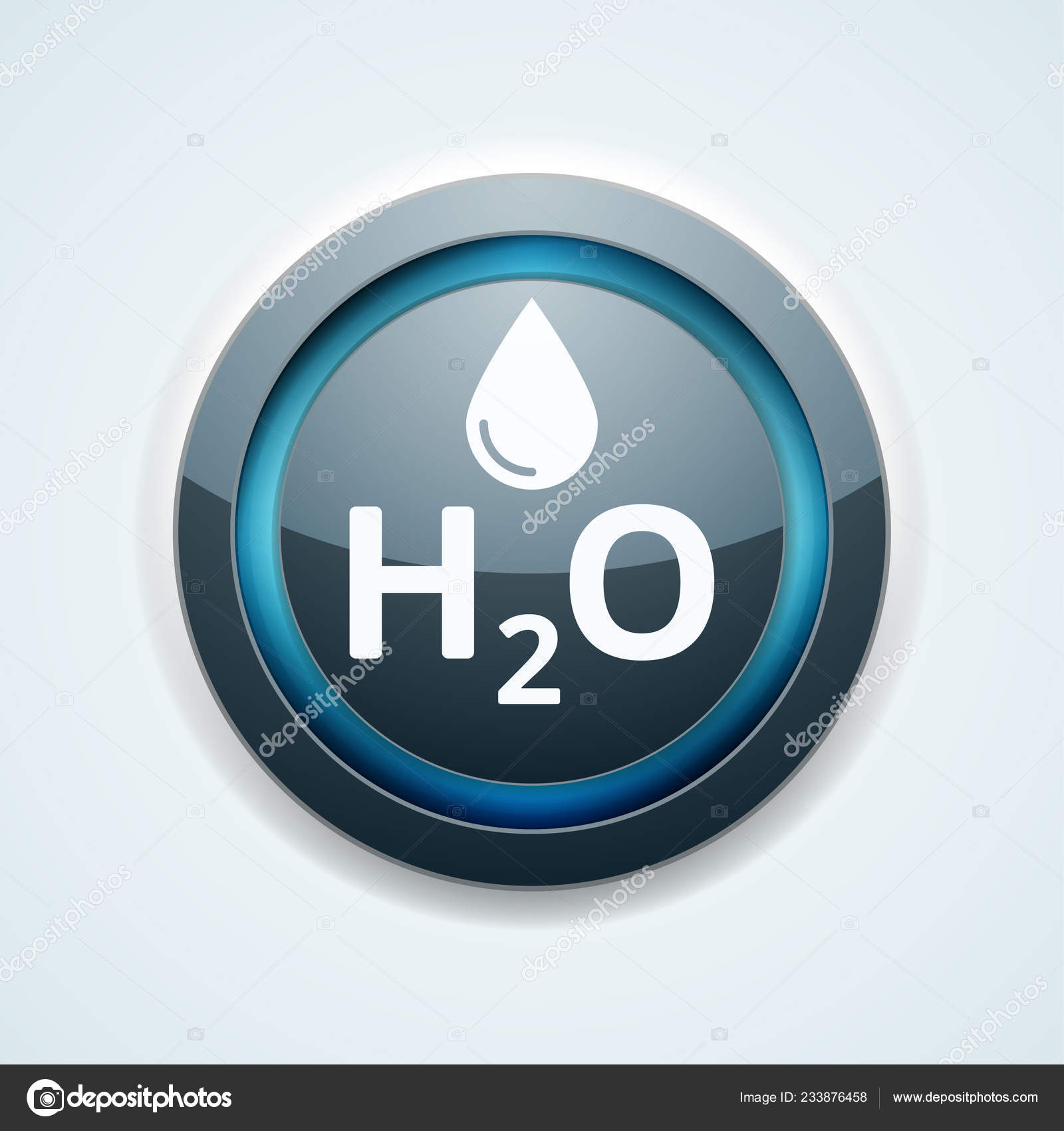 H2O Icon Isolated White Background Vector Illustration Stock Vector by ...