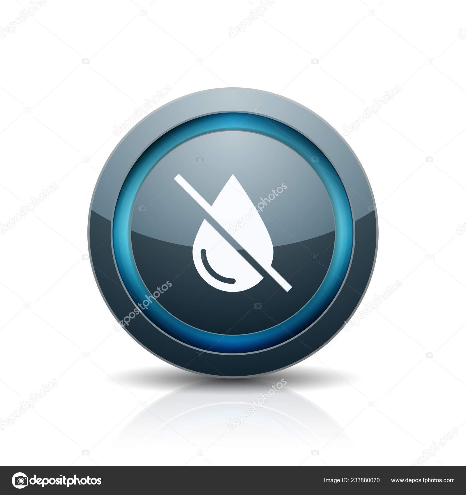 Drop Stop Sign Button Isolated White Background Vector Illustration ...