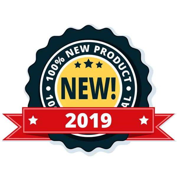 New Product Label Inscription 2019 Black Ribbon Vector Illustration ...