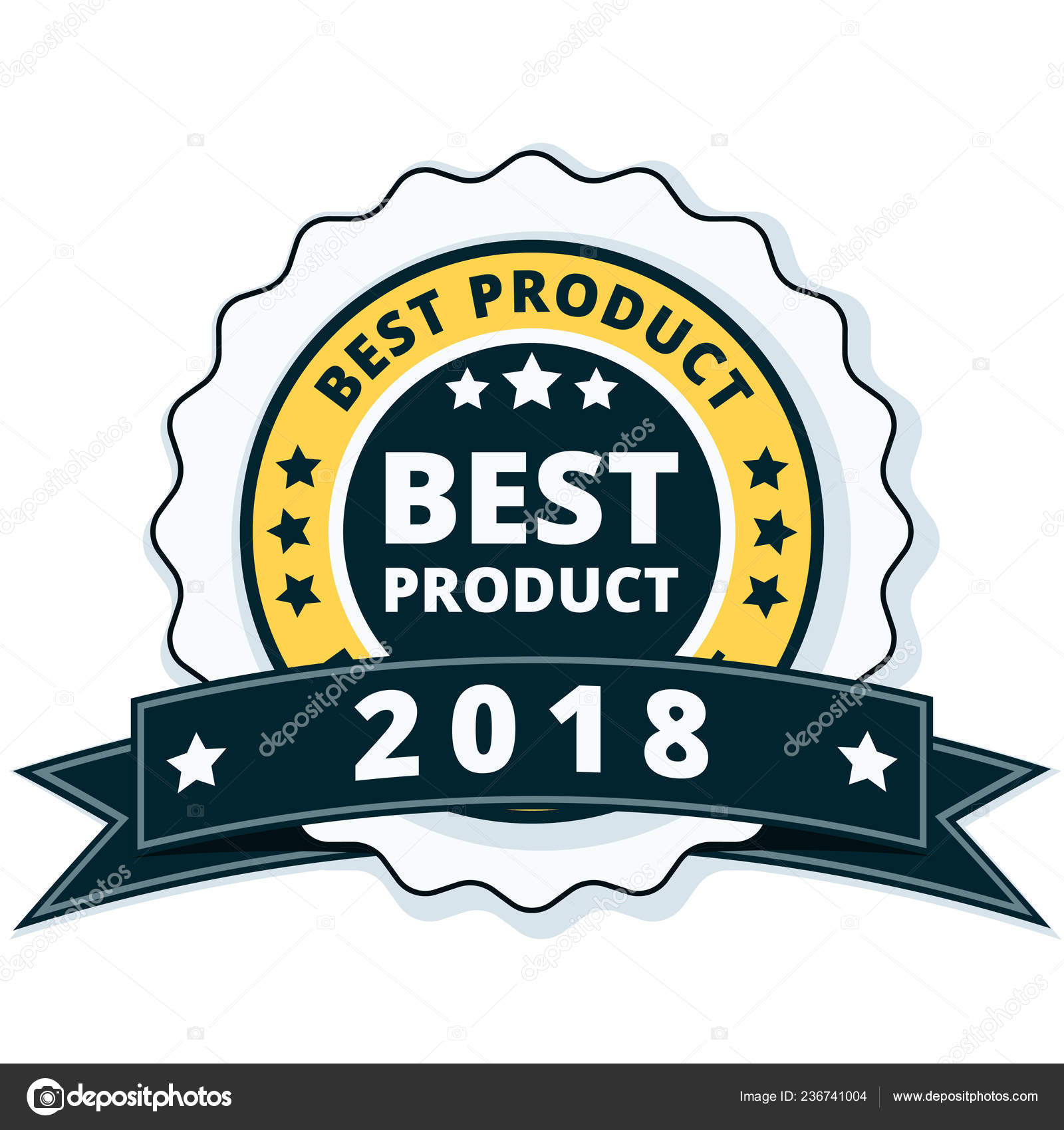 Best Product Label Inscription 2018 Black Ribbon Vector Illustration ...