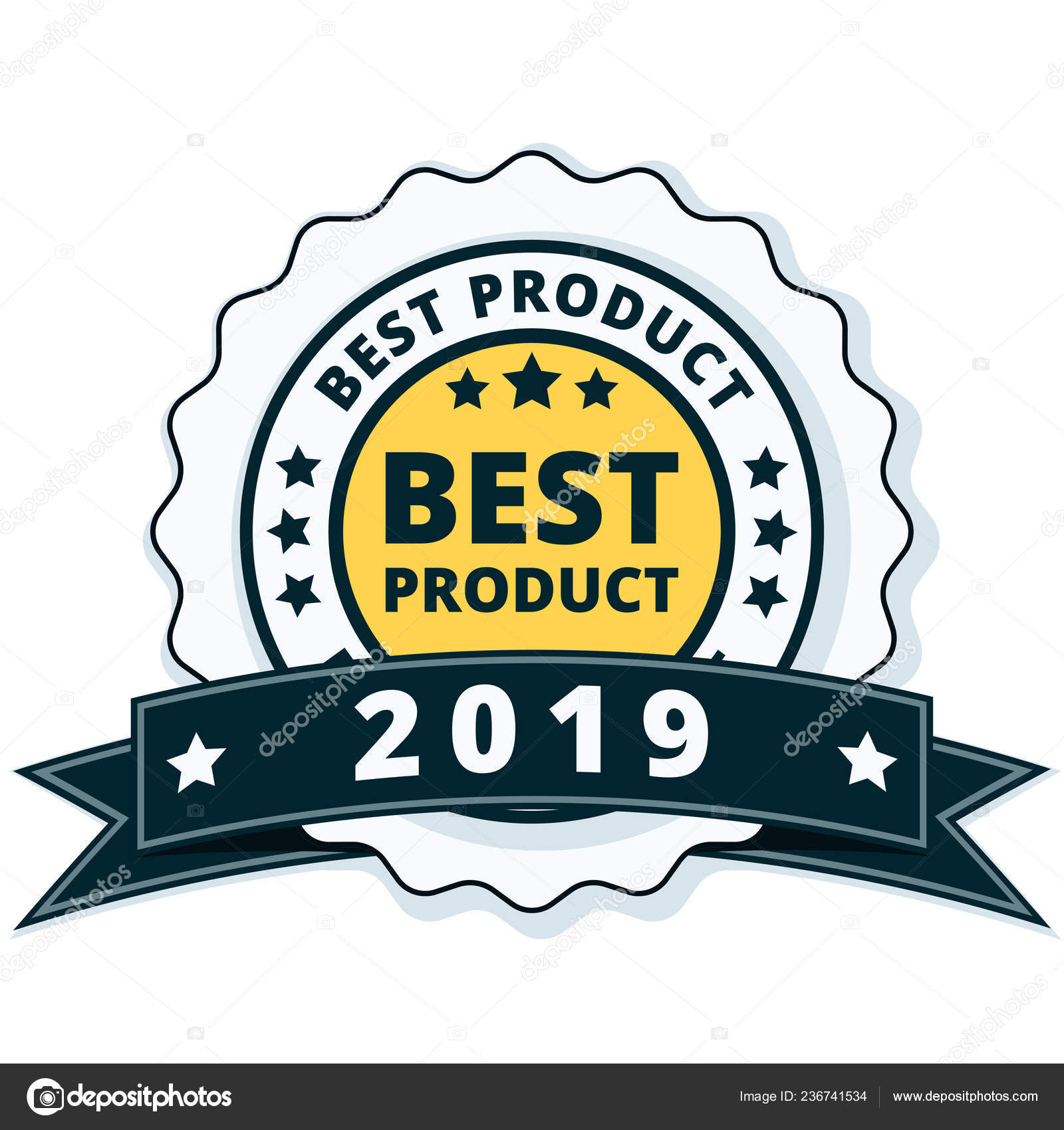 Best Product Label Inscription 2019 Black Ribbon Vector Illustration ...