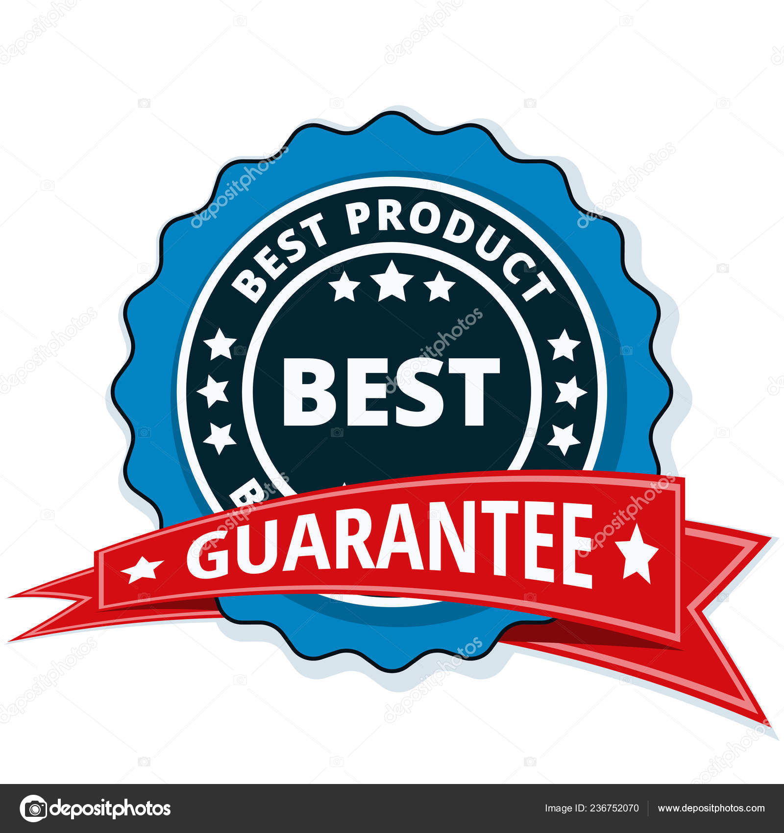 Best Product Label Guarantee Red Ribbon Vector Illustration Stock ...