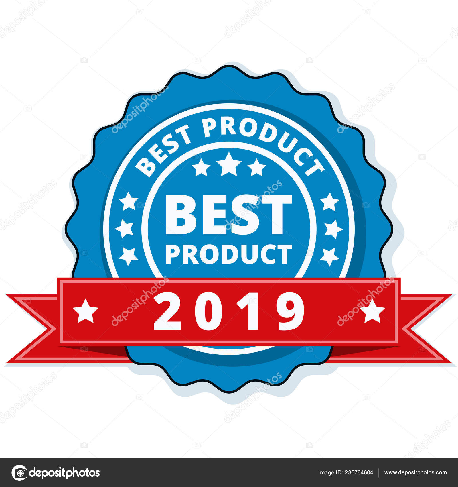 Best Product Label Inscription 2019 Red Ribbon Vector Illustration ...