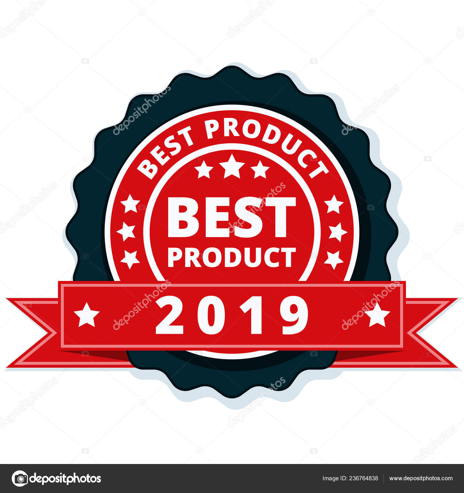 Best Product Label Inscription 2019 Red Ribbon Vector Illustration ...